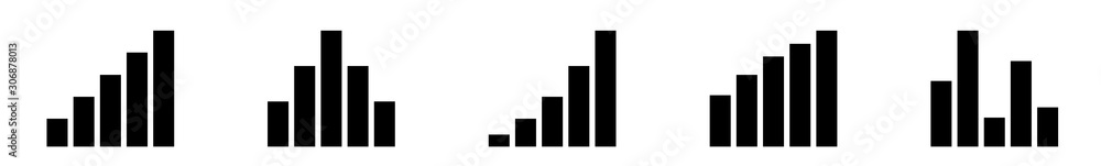 Bar Graph Icon Black | Bar Diagram | Chart Symbol | Curve Logo | Growth ...