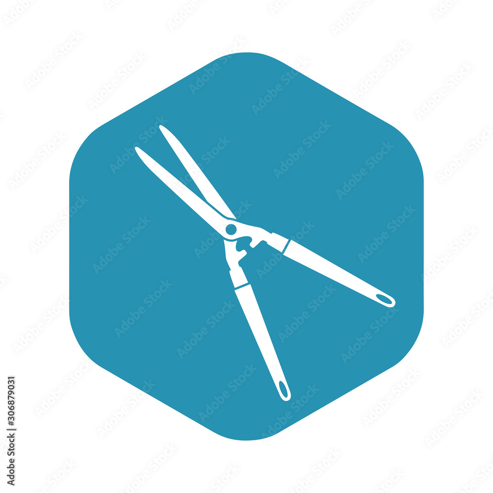 Garden scissors icon. A tool for trimming bushes, trees and branches ...