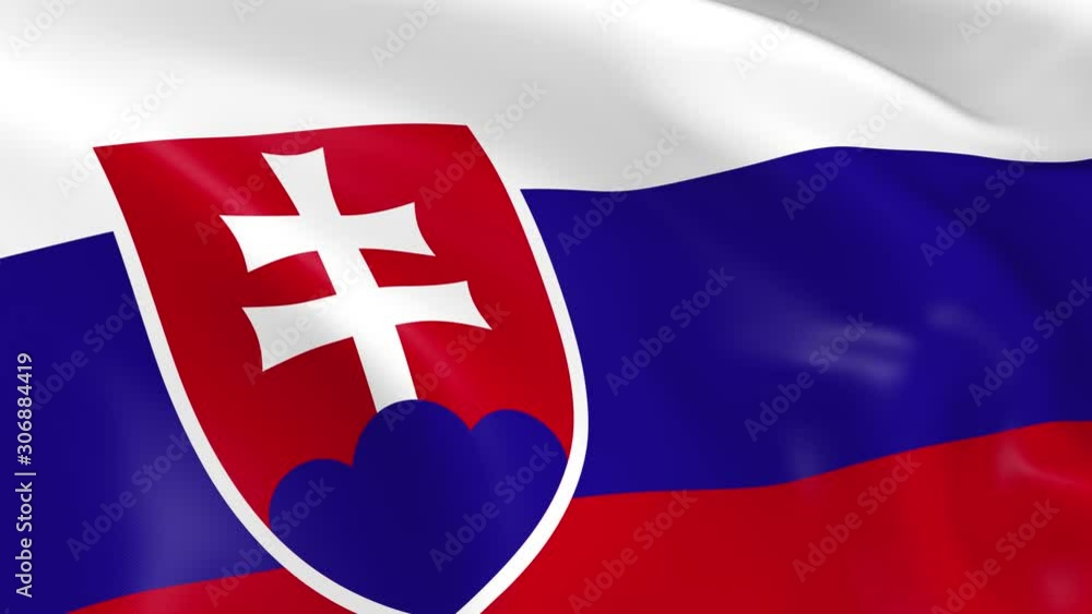 Photo realistic slow motion 4KHD flag of the Slovakia waving in the ...