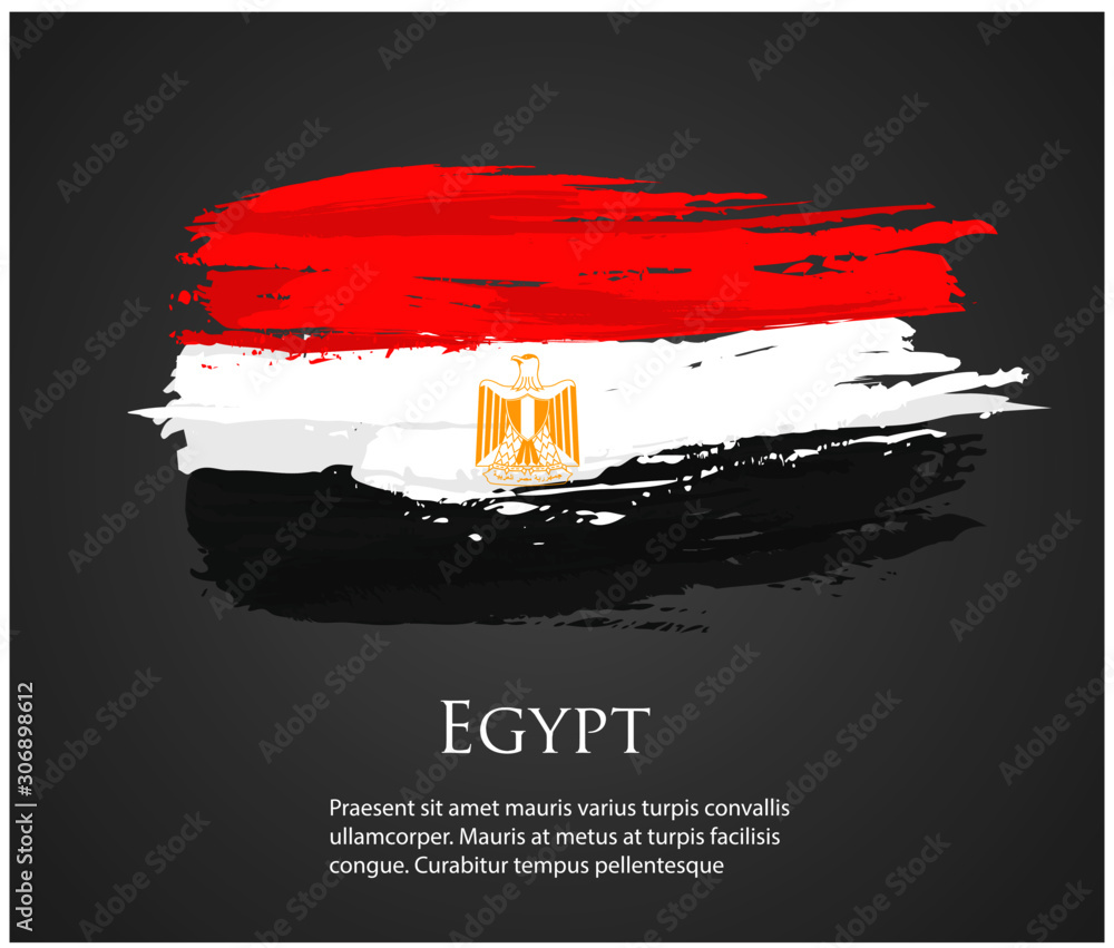 vector template Illustration Egypt flag Asia Africa country red white ...