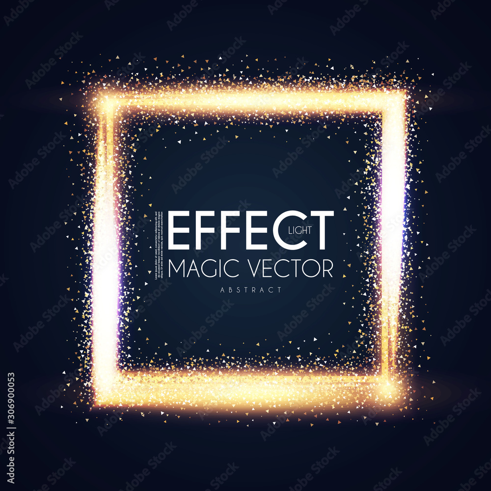 Magic square light effect. Glittering and shining banner. Abstract ...
