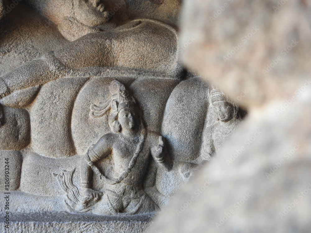 Single Stone Sculpture at Mahabalipuram temple which is located in ...