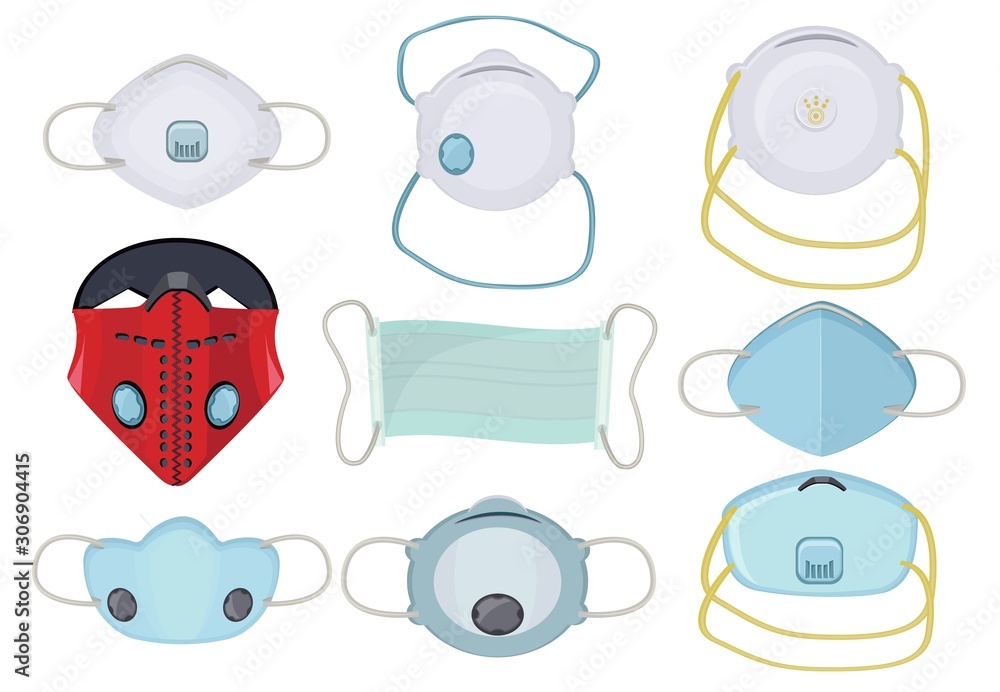 Protection mask. Protective medical respiratory masked face air ...