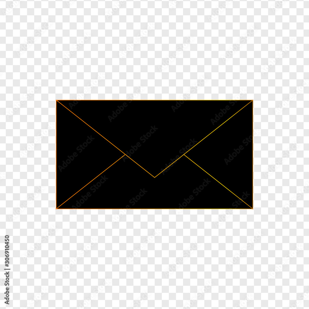 Envelope Icon in trendy flat style isolated on transparent background ...