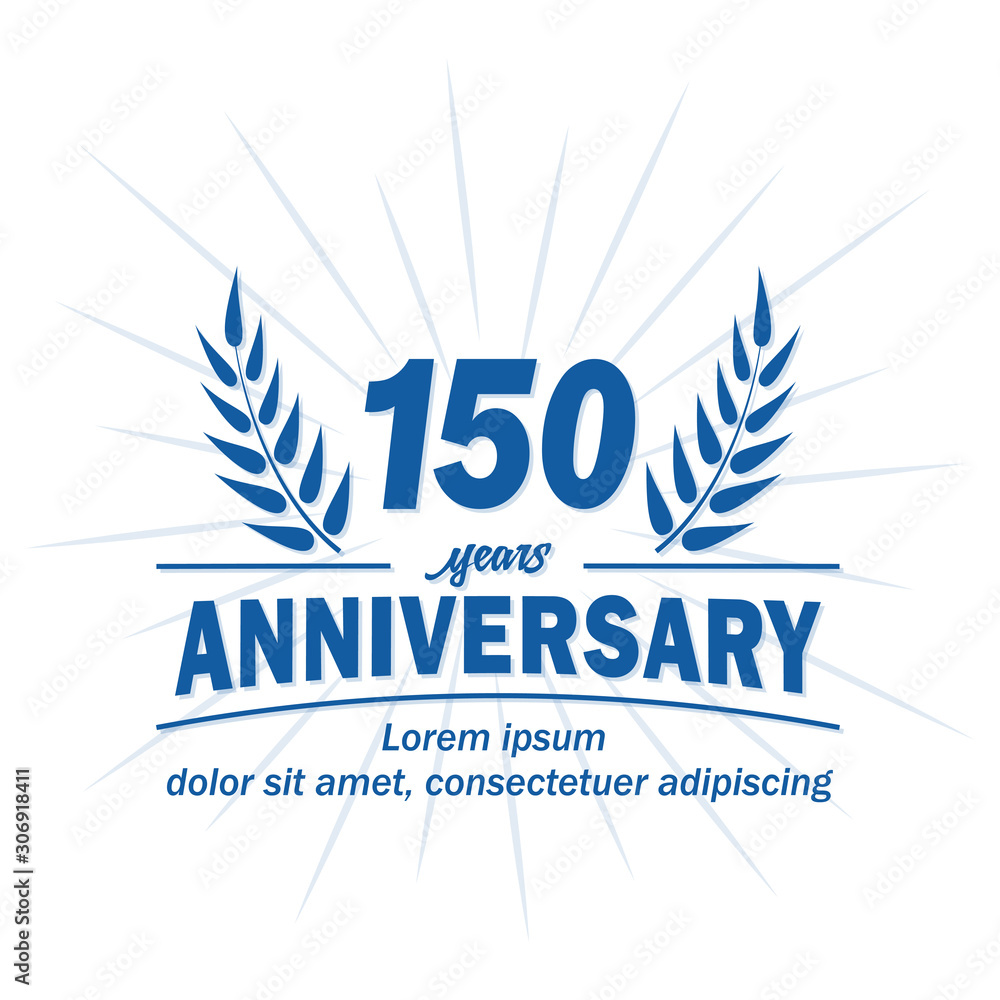 150 years logo design. One hundred fifty years anniversary vector and ...