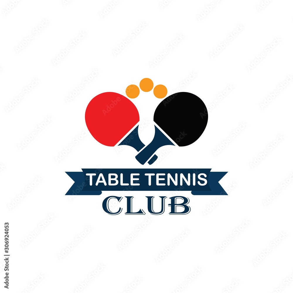 Table Tennis club logo with simple text designs. Sport vector ...