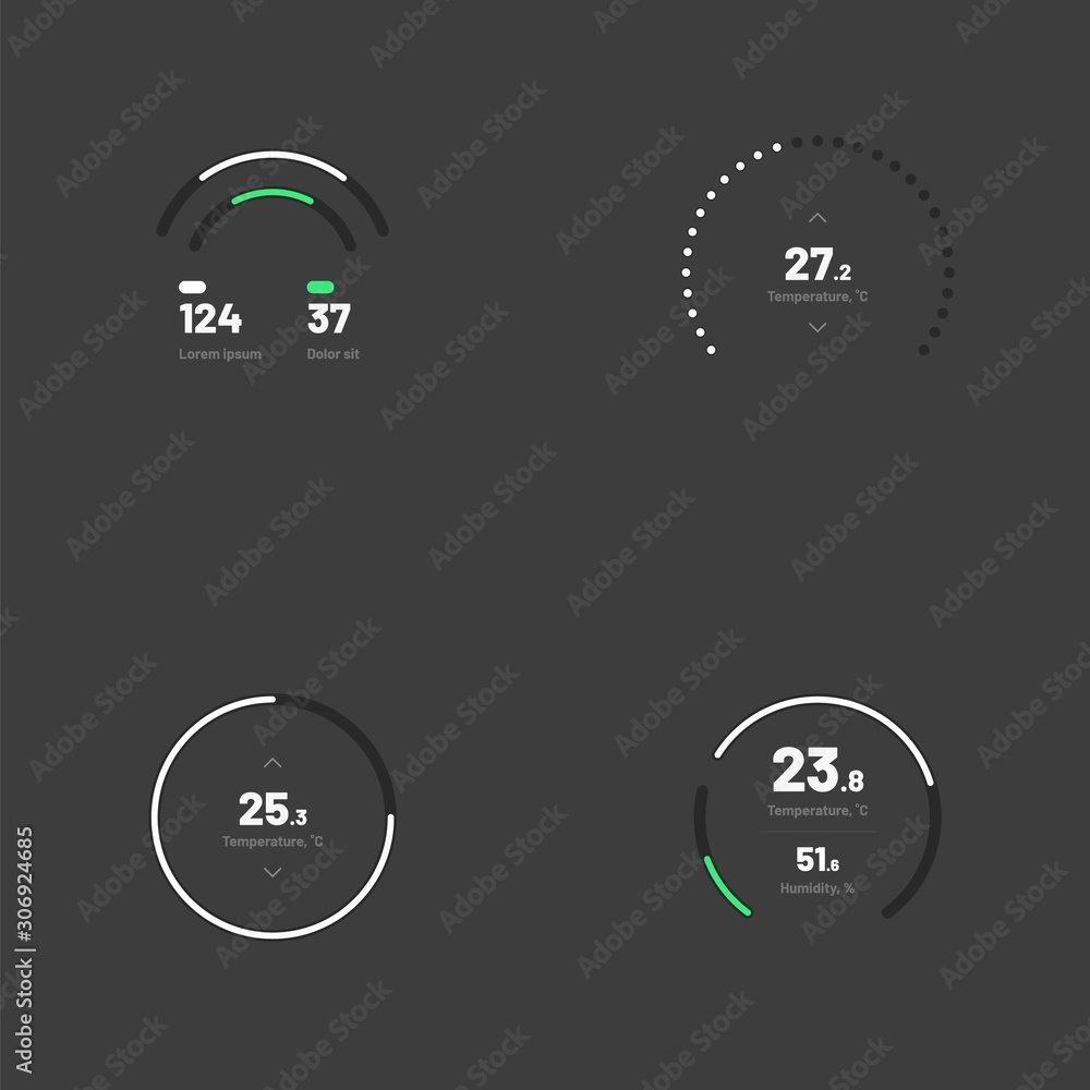 Set with collection of indicator template. Dashboard UI and UX Kit ...