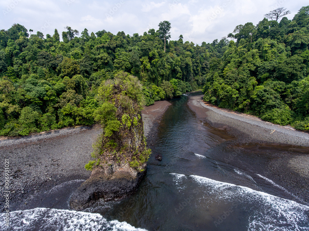 Waterfall, Beach and Jungle in Equatorial Guinea Stock Photo | Adobe Stock