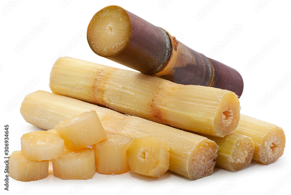 Single object of sugar cane isolated on white background Stock Photo ...
