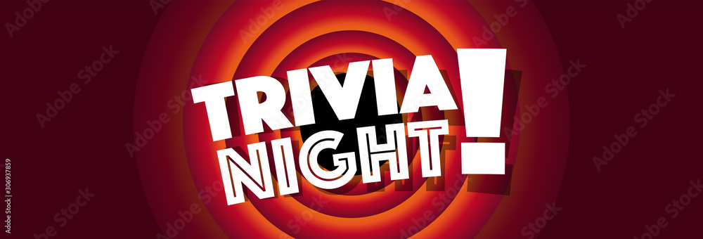 Trivia night on red cartoon background Stock Vector | Adobe Stock