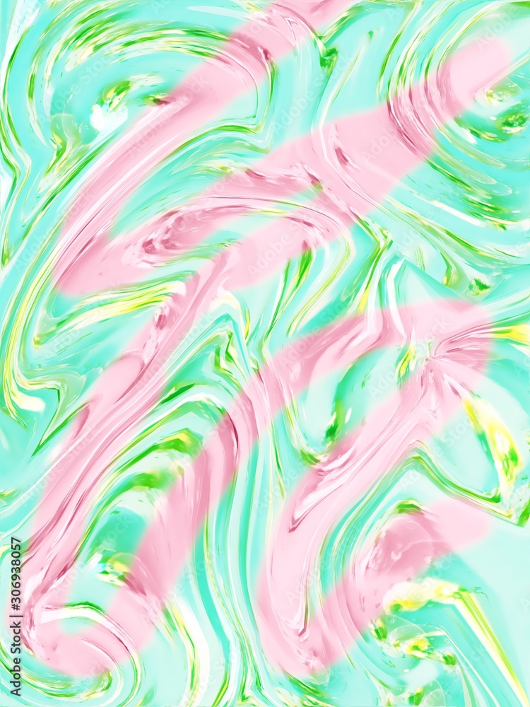 Neo Mint, abstract, pink gold marbling pattern. Golden marble liquid ...