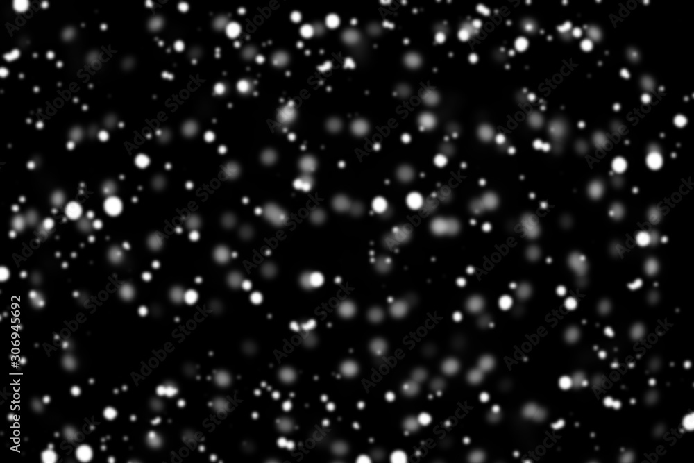 White Bokeh Black Background