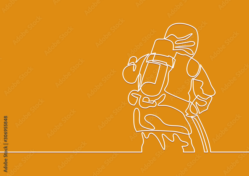 continuous line drawing of - firefighter Stock Vector | Adobe Stock