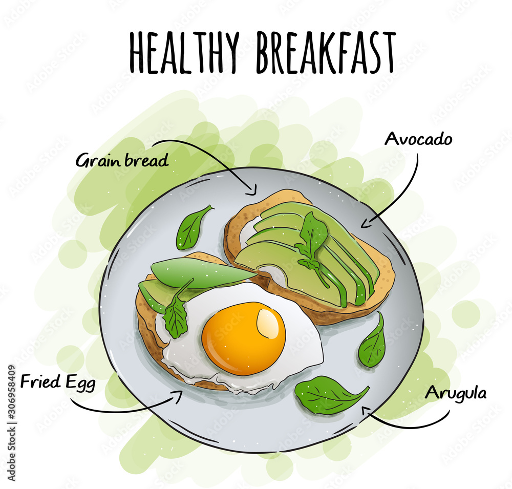 Healthy Breakfast Illustration