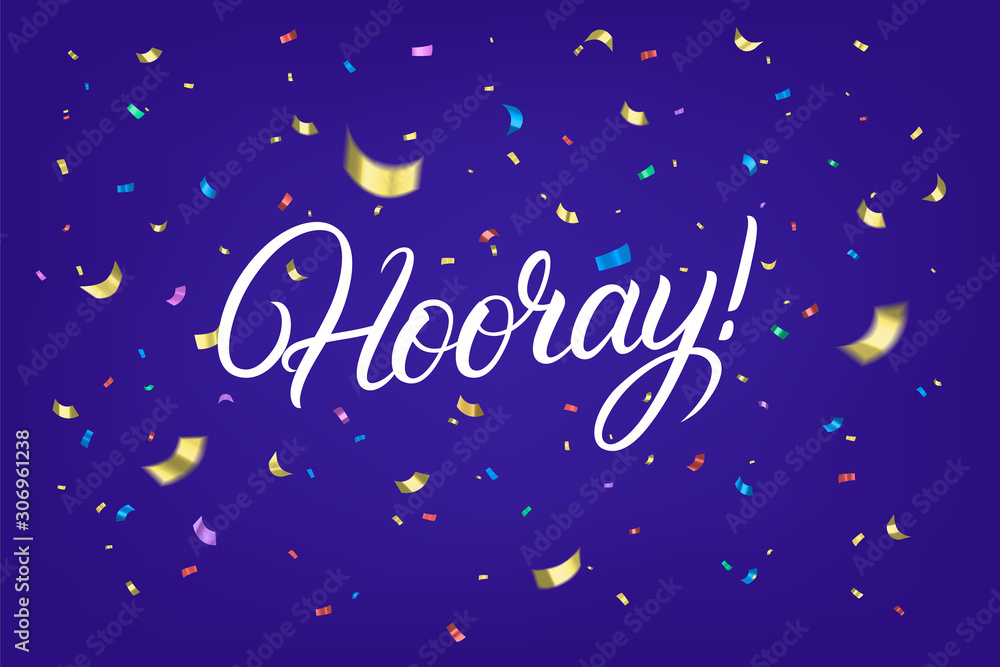 Hooray hand written lettering text Stock Vector | Adobe Stock