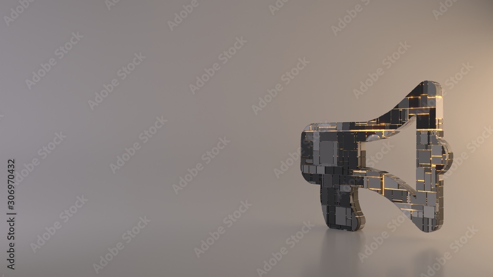 light background 3d rendering symbol of bullhorn icon Stock ...