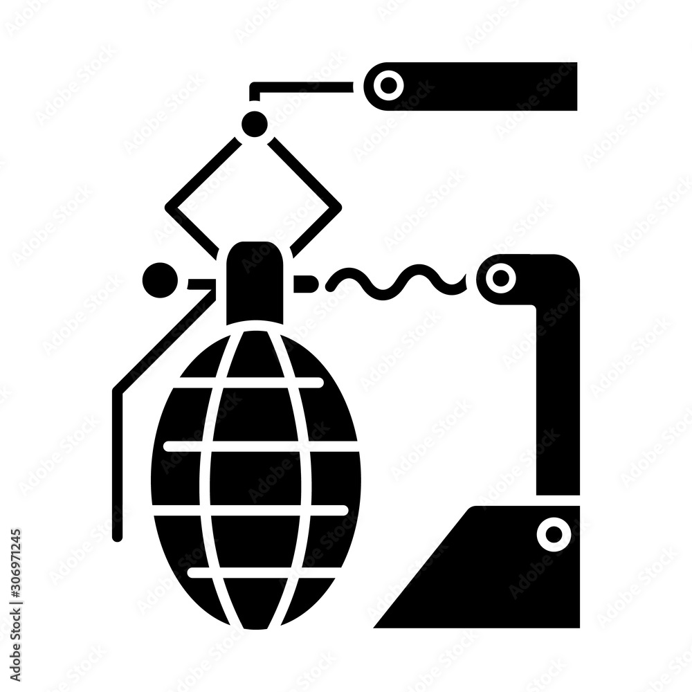 Arms industry glyph icon. Defense technology. Military sector. Weapon ...