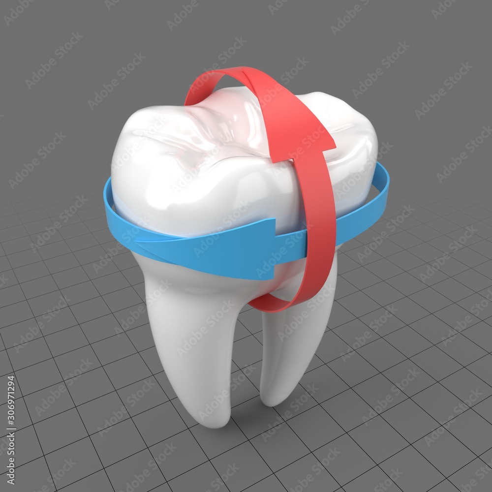 Ativo de Stylized molar tooth with arrows 2 do Stock | Adobe Stock