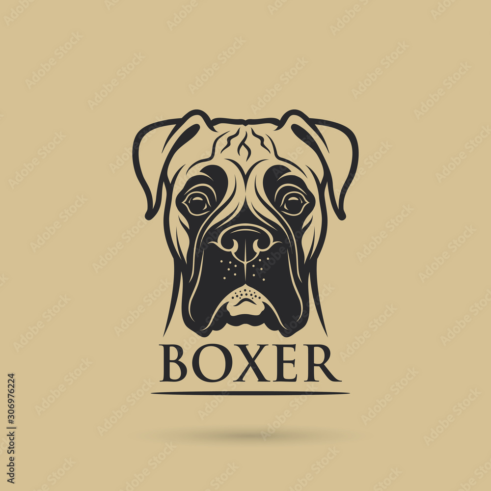 Boxer dog - isolated outlined vector illustration Stock Vector | Adobe ...