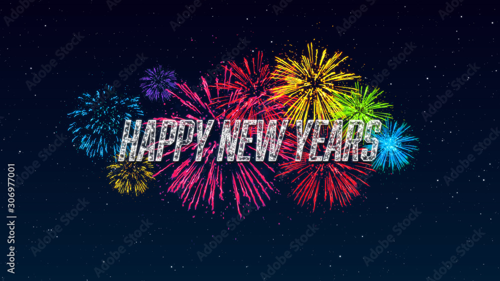 New Years Fireworks Title Stock Template | Adobe Stock