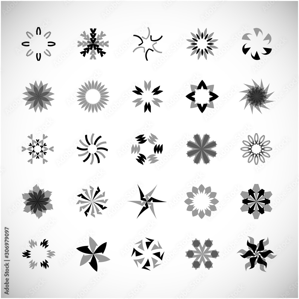 Abstract Circle Icon Set. Vector Isolated On Gray. Abstract Circular ...
