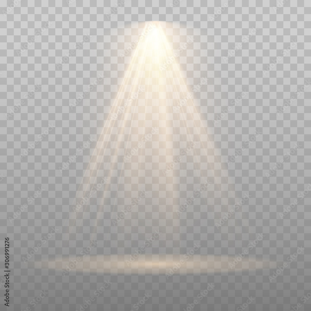 Spotlight isolated on transparent background. Vector illustration Stock ...