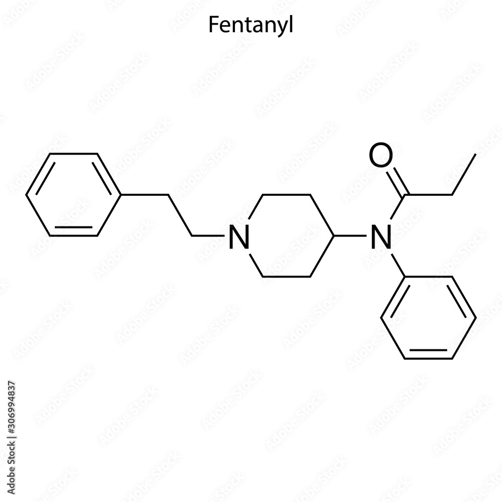 fentanyl Skeletal formula of Chemical element Stock Vector | Adobe Stock