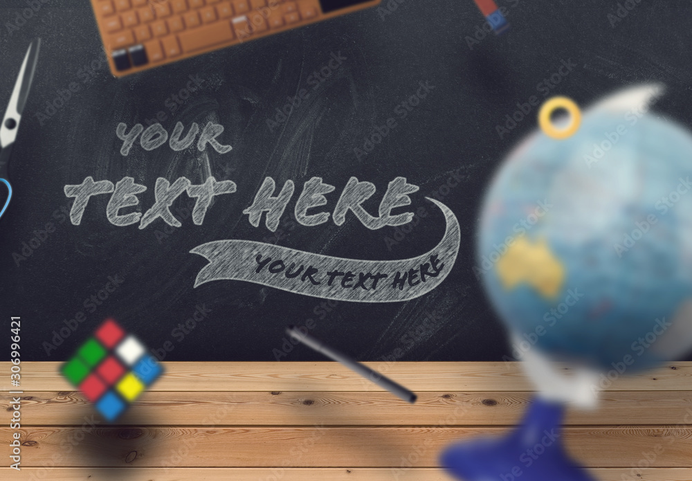 Back to School Geography Class Mockup Stock Template | Adobe Stock