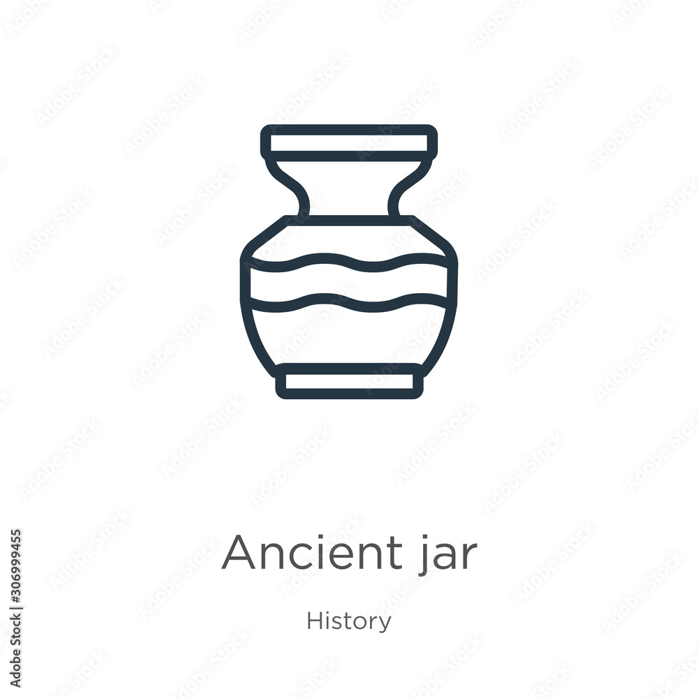 Vecteur Stock Ancient jar icon. Thin linear ancient jar outline icon ...