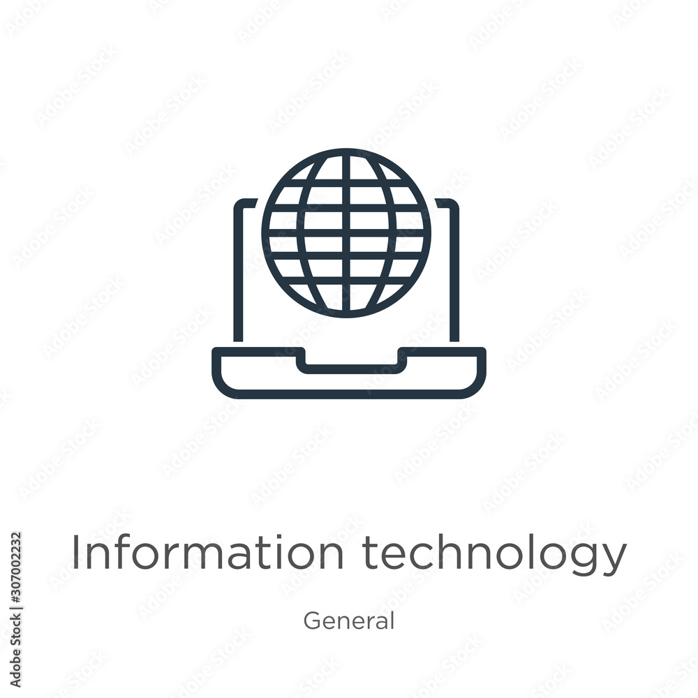 Information technology icon. Thin linear information technology outline ...