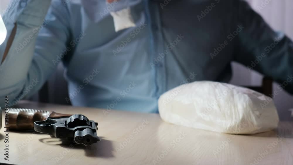 a drug dealer sells heroin or cocaine to an addict. Crime scene of drug ...