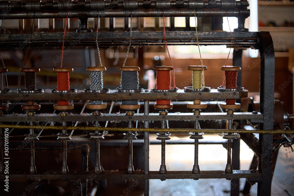 colored woolen threads on an old loom, Traditional Yarn in Canada ...
