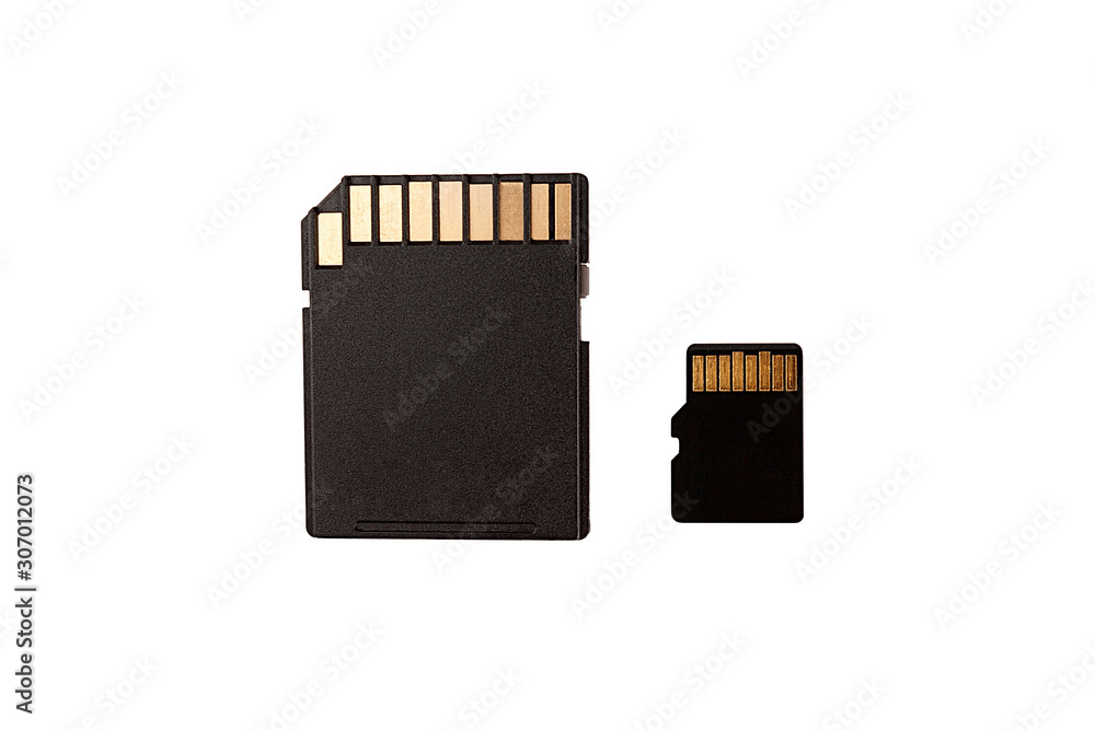 micro SD flash drive and SD card for data storage in digital devices ...