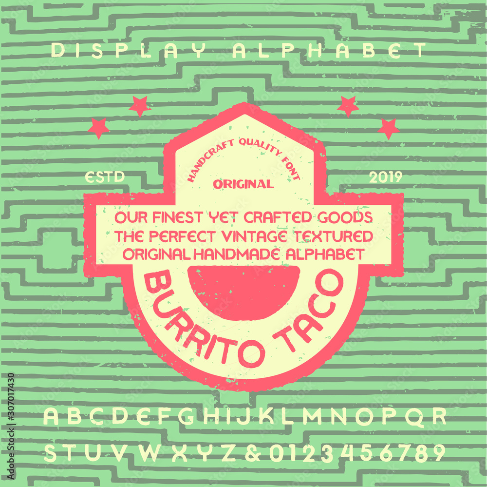 Hand drawn vintage retro font. Outdoor advertising of American ...