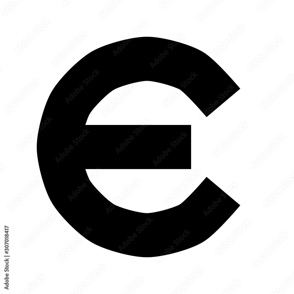 Letters and numbers - simple circle font - black letter E - vector ...