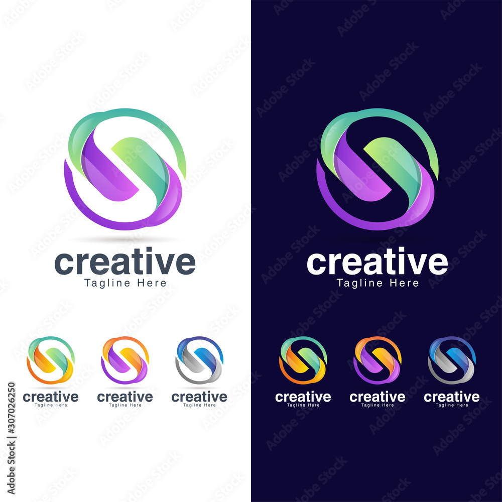 Negative Space Letter S Logo Design Vector Template Stock Vector ...