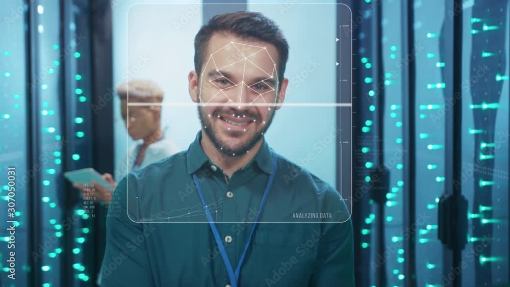 Face Detection. Face ID. Technological Animated Facial Recognition ...