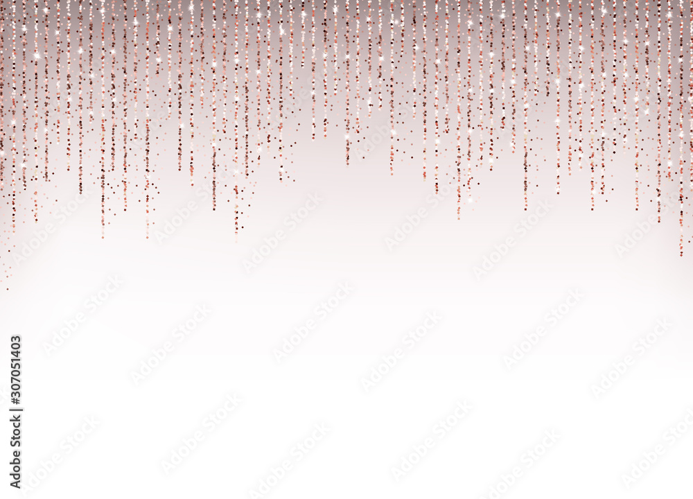 Luxury holiday background with rose gold glitter confetti. Stock Vector ...