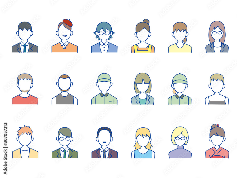 人物アイコンセット2 Stock Vector | Adobe Stock