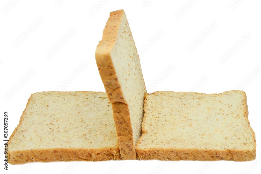 toast wheat bread sliced isolated on white background,some white bread ...
