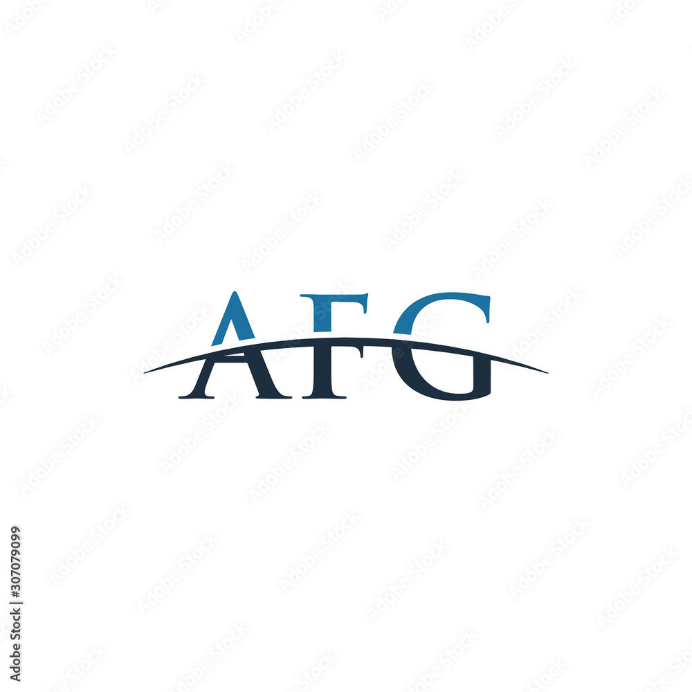 Initial letter AFG, overlapping movement swoosh horizon logo company ...
