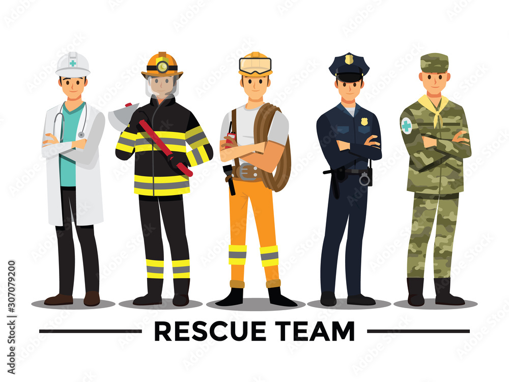 rescue team ,Vector illustration cartoon character. Stock Vector ... rescue team ,Vector illustration cartoon character. Stock Vector ...