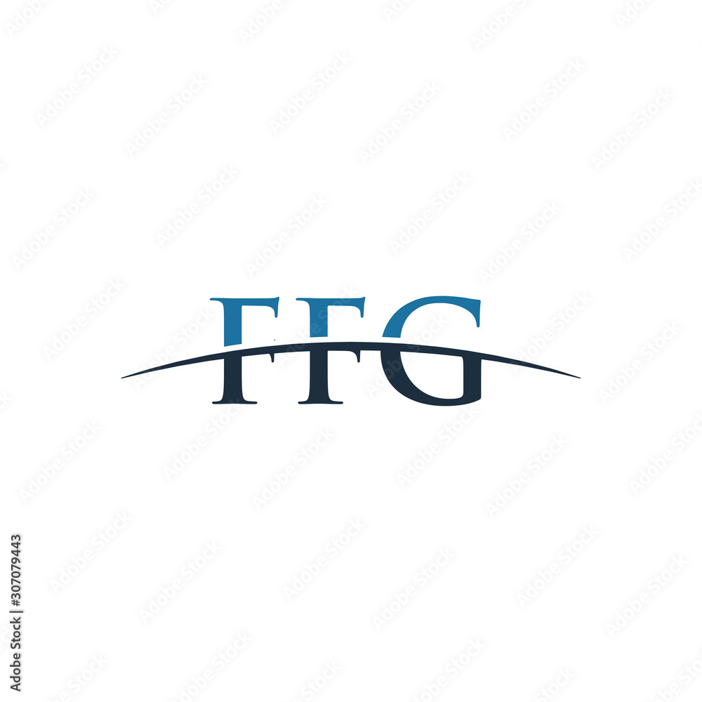 Initial letter FFG, overlapping movement swoosh horizon logo company ...