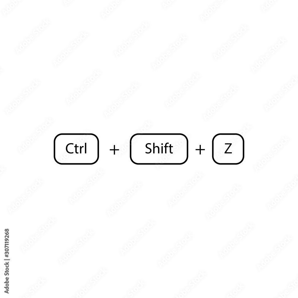 Ctrl+shift+Z . Repeat Shortcuts sign eps ten Stock Vector | Adobe Stock