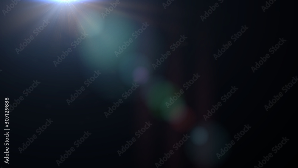 blue and mainly off screen lens flare effect overlay texture with bokeh ...