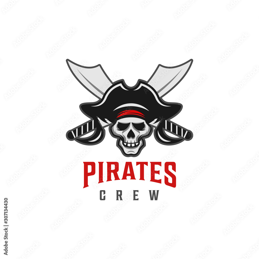 Pirates crew logo design inspiration Stock Vector | Adobe Stock