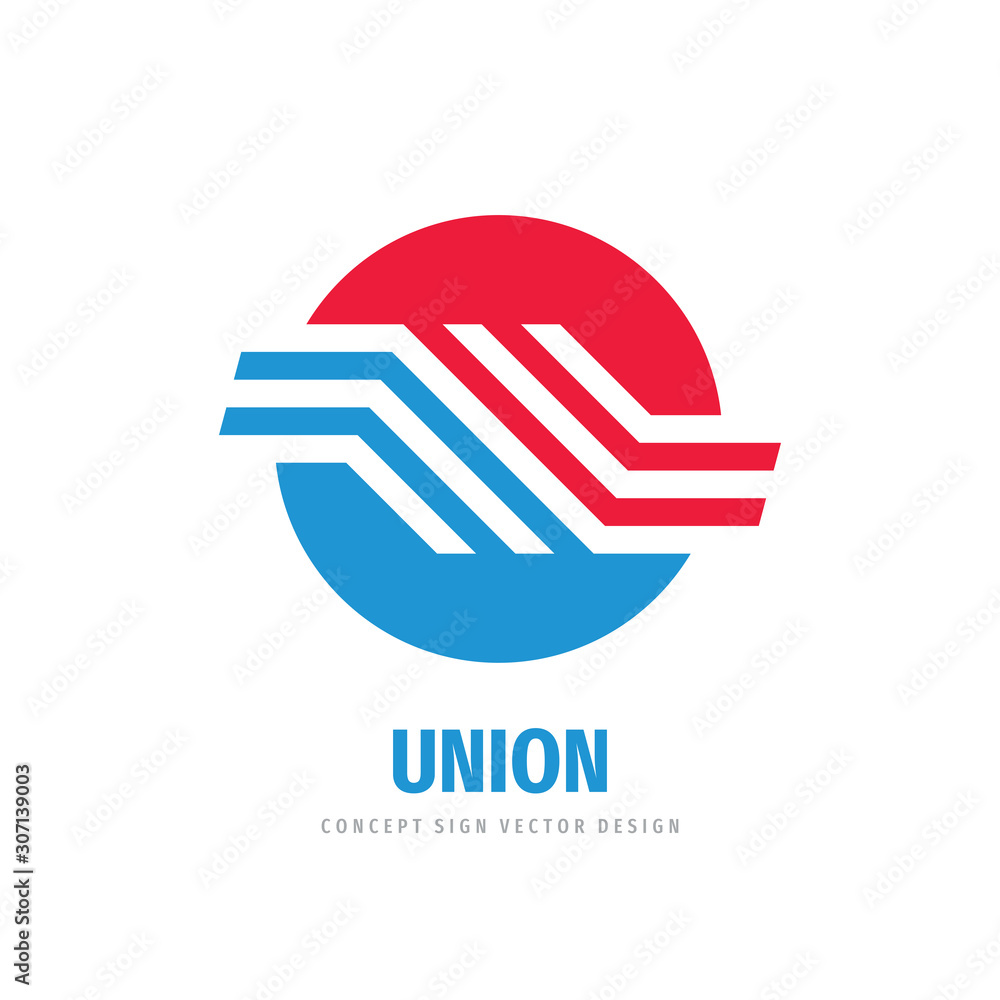 Union communication vector logo concept design. Abstract shape sphere ...