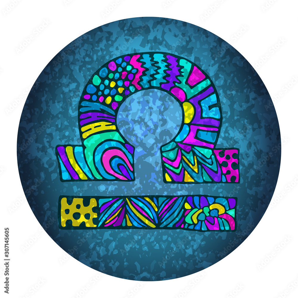 Libra zodiac sign. Constellation. Zentangle. Zodiac symbol. Libra ...