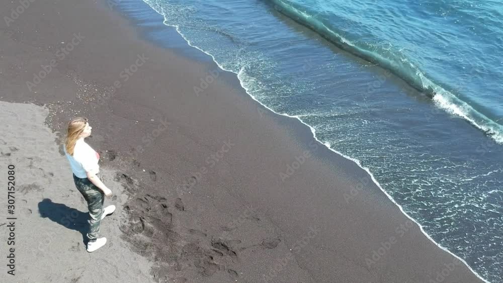 Kamchatka Peninsula, nature of Russia. Pacific coast. Drone view of the ...