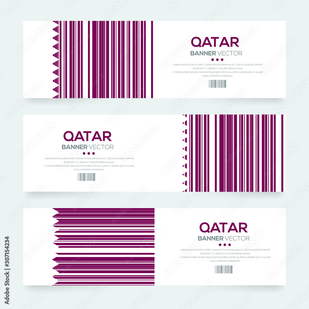 Flag of Qatar ,Bar code shape, Vector illustration Stock Vector | Adobe ...